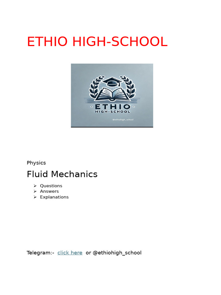Fluid Mechanics Quiz with Answers | PDF | Pressure | Buoyancy