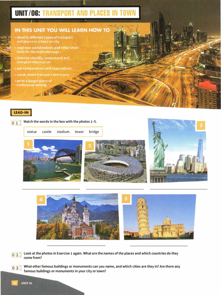 Vocabulary and Grammar for City Travel | PDF | Adjective | English Language