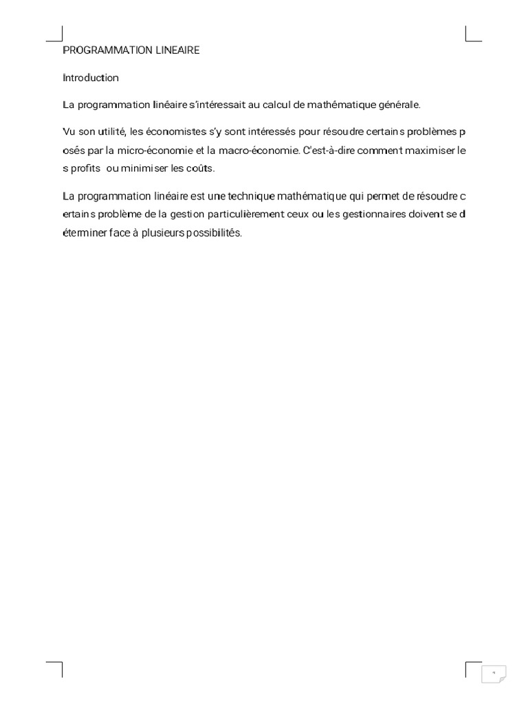 Programmation Lineaire Phoenix | PDF