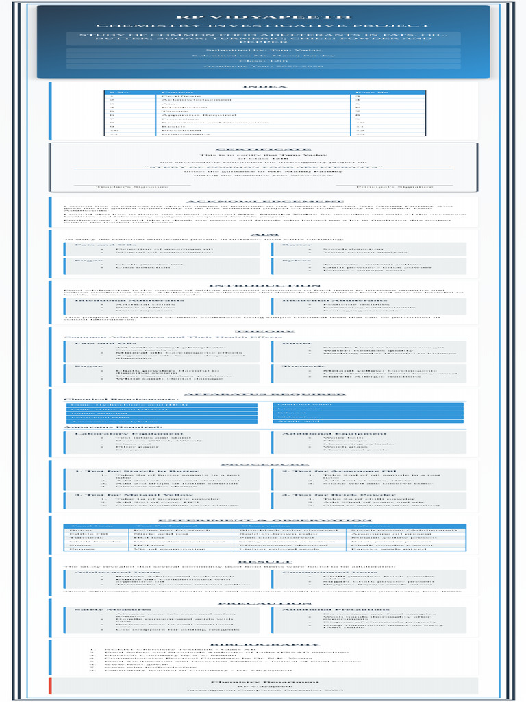Chemistry Investigative Project | PDF