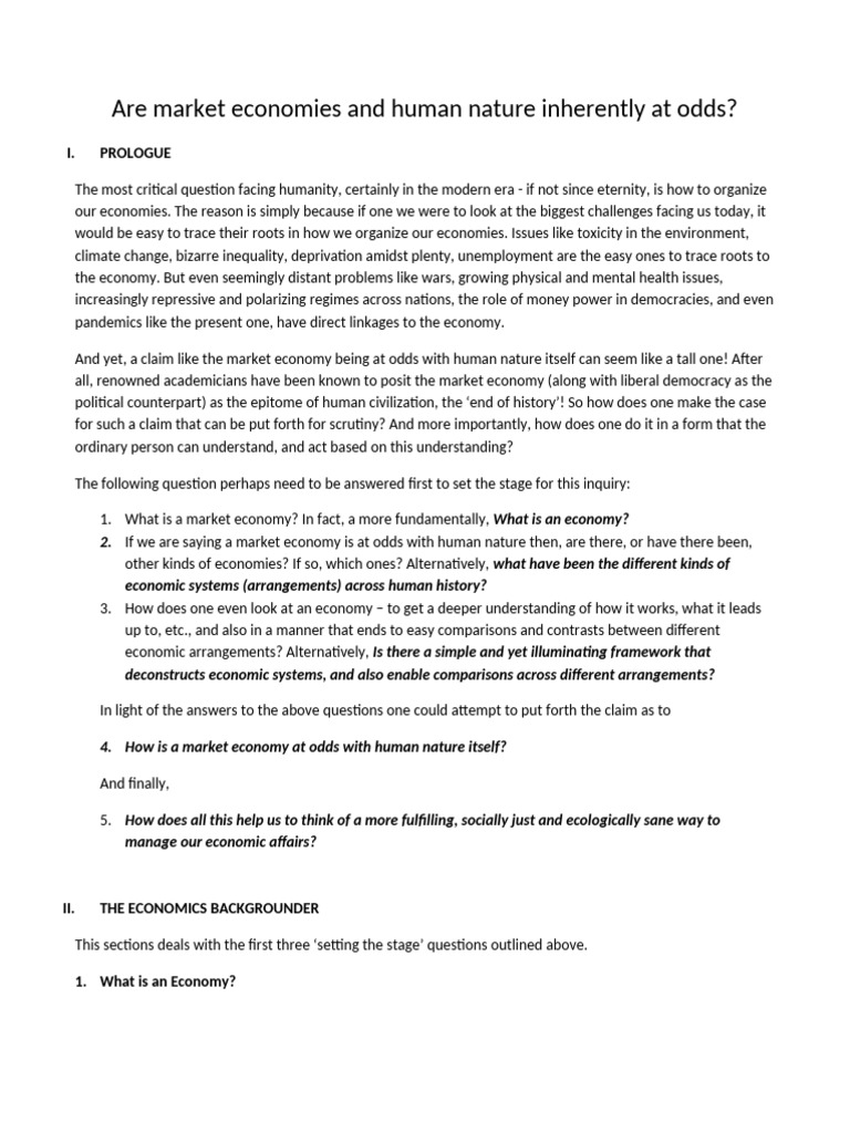 5 Market Economy and Human Nature | PDF | Hunter Gatherer | Market ...