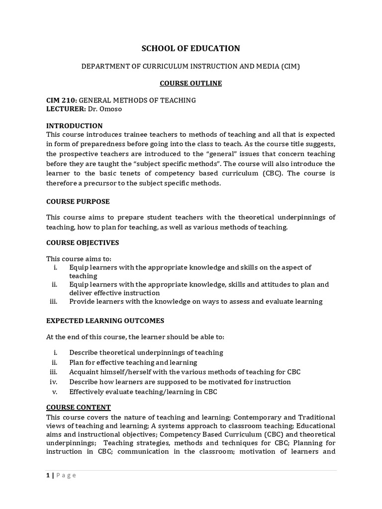 Cim210 2.1 General Methods of Teaching Complete Notes | PDF ...
