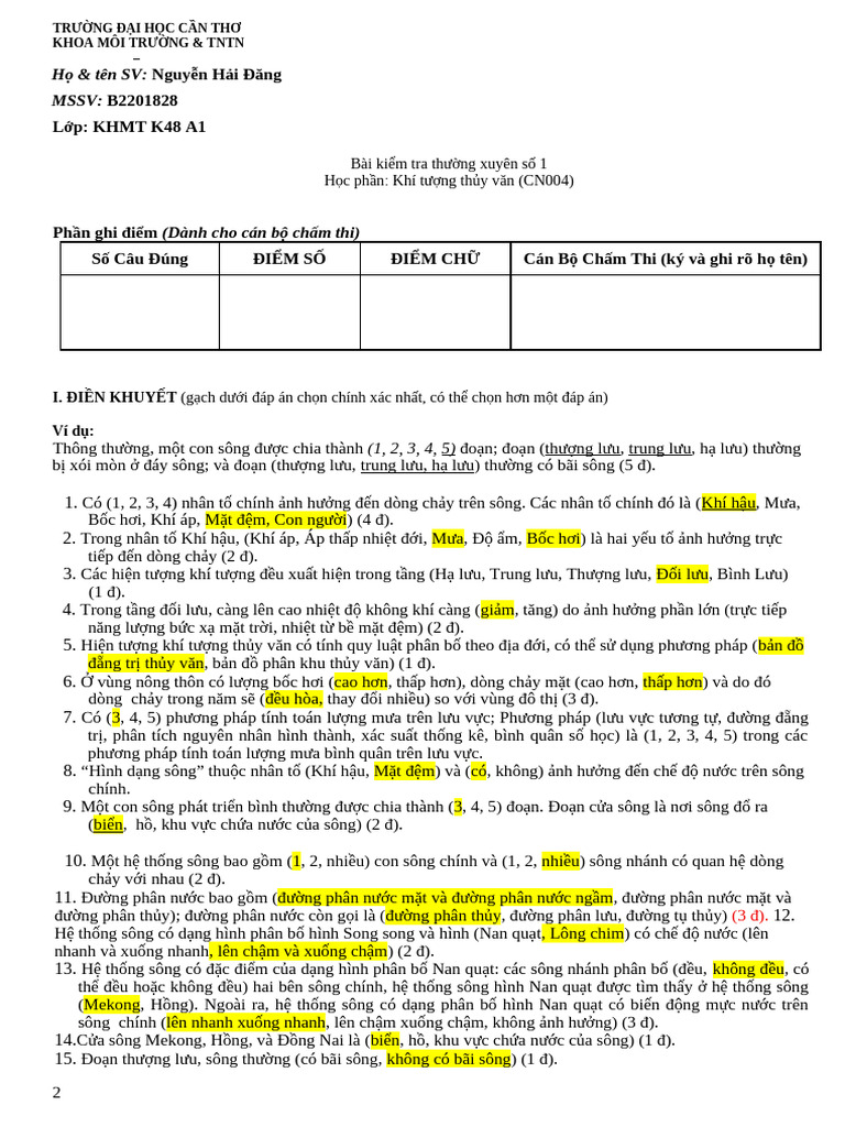 1 - 2025 - 2026 - Bai Kiem Tra Thuong Xuyen So 1 KTTV | PDF