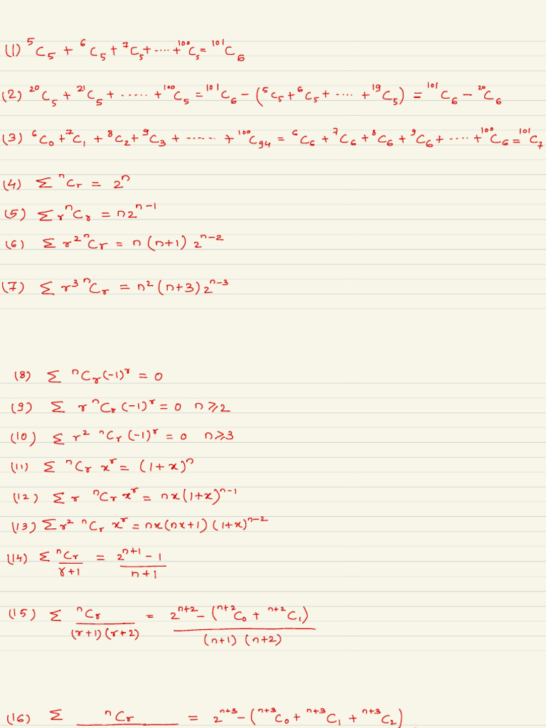 Binomial Formulas | PDF
