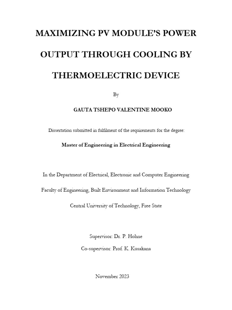 Maximizing PV Efficiency | PDF | Photovoltaics | Thermocouple
