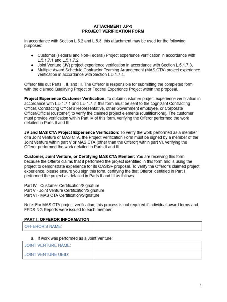 Project Experience Verification Form | PDF | Offer And Acceptance