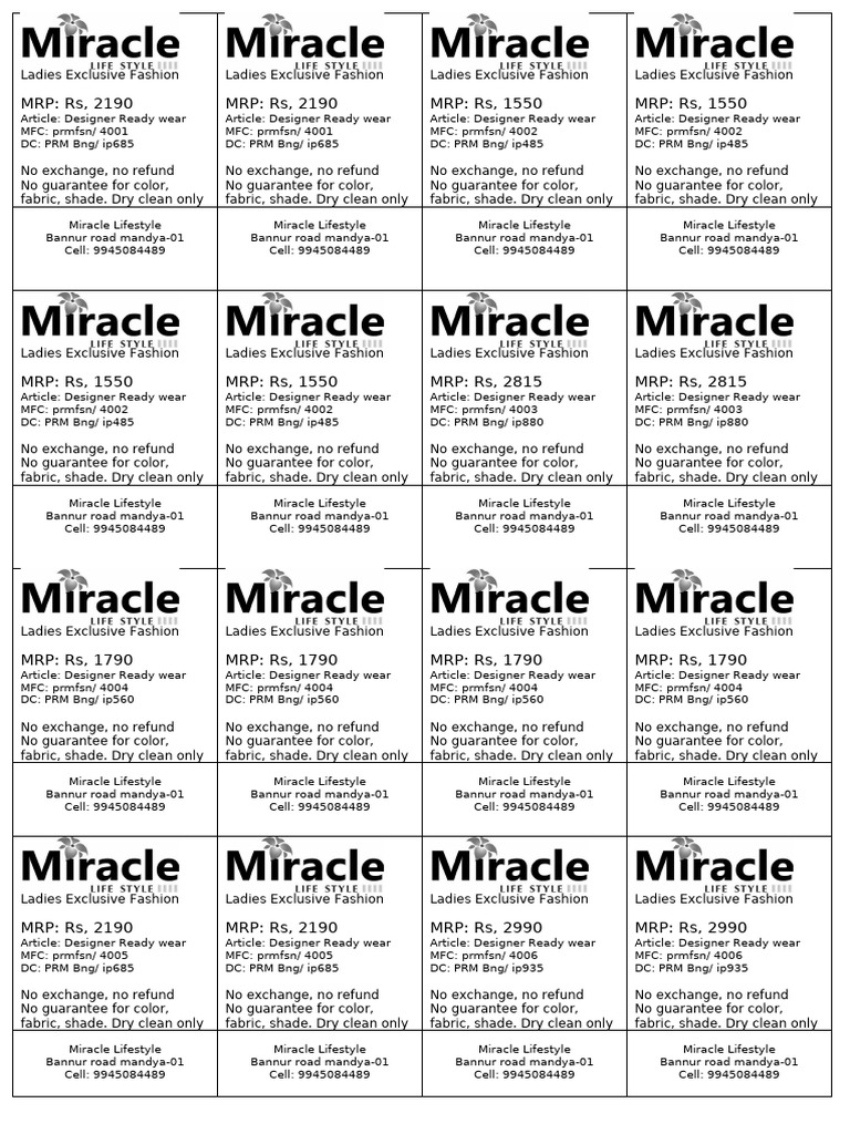Miracle Lifestyle PrimeFSN 401 | PDF