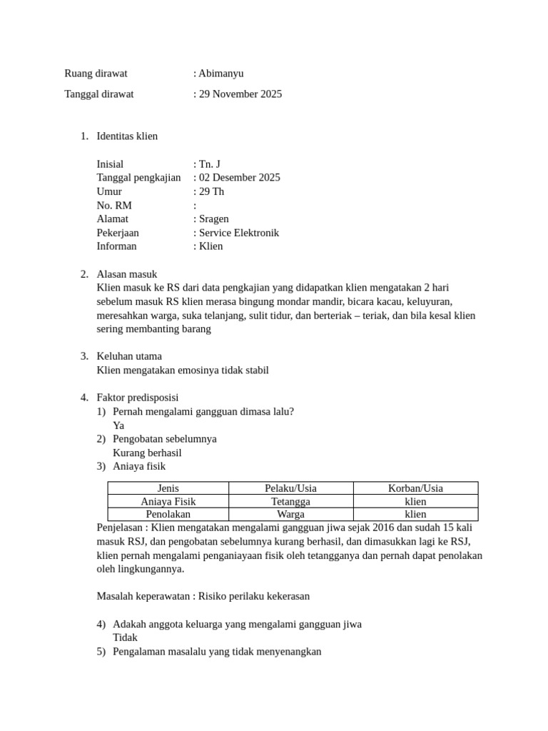 Penanganan Klien Skizofrenia Paranoid | PDF