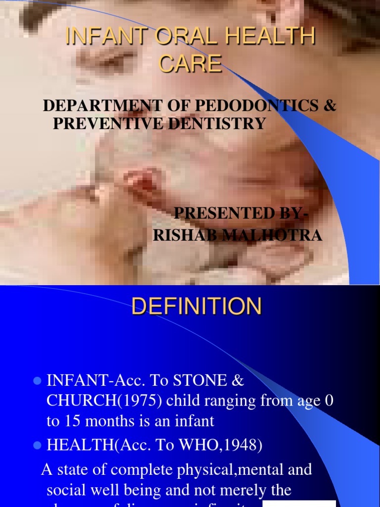 Guidelines for Establishing Optimal Oral Health in Infants: A ...