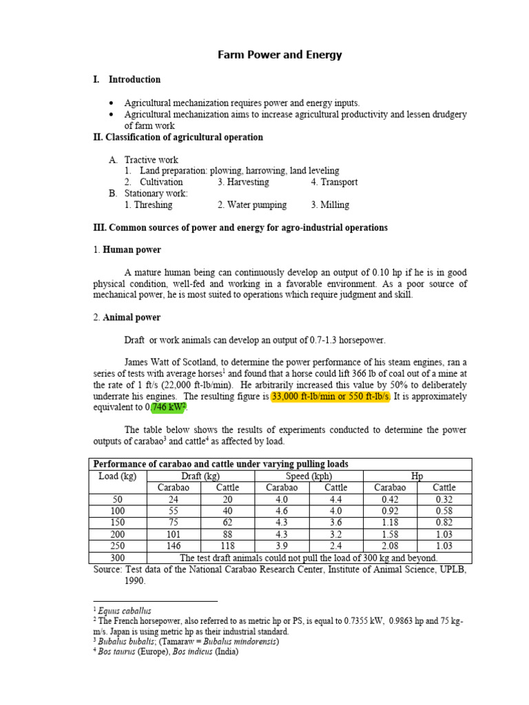 Agricultural Power Sources and Mechanization | PDF | Internal ...
