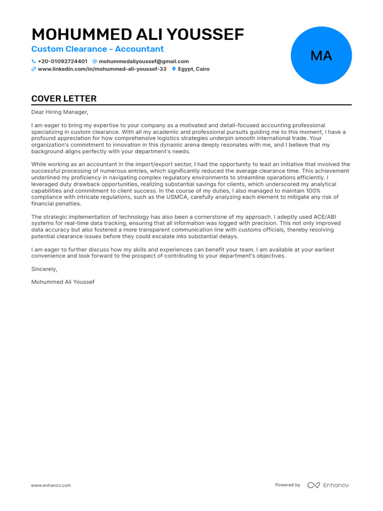 M Oh Um Medal I Youssef Cover Letter | PDF