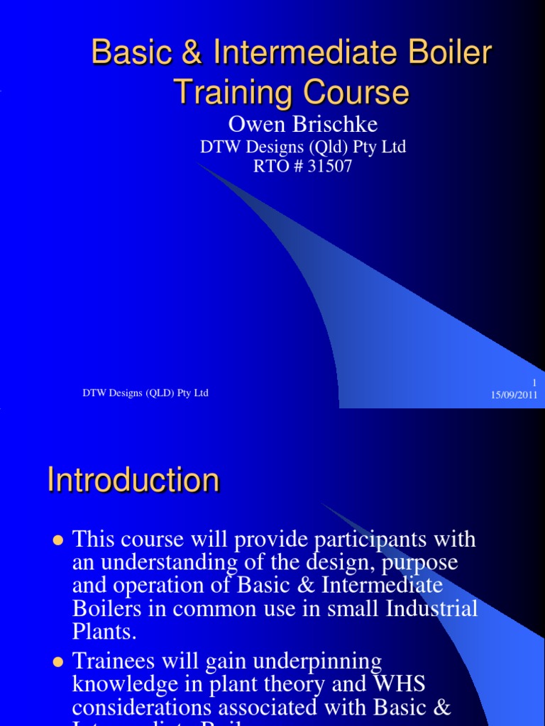 Basic & Intermediate Boilers Training Course | PDF