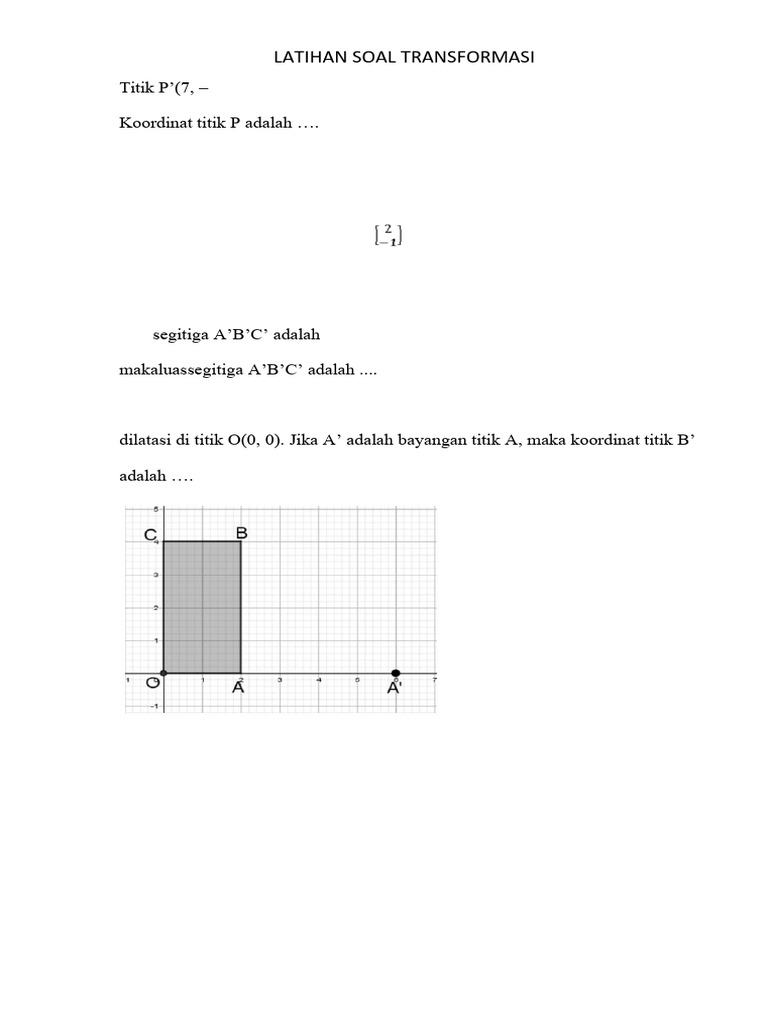 Soal Latihan Transformasi Geometri | PDF
