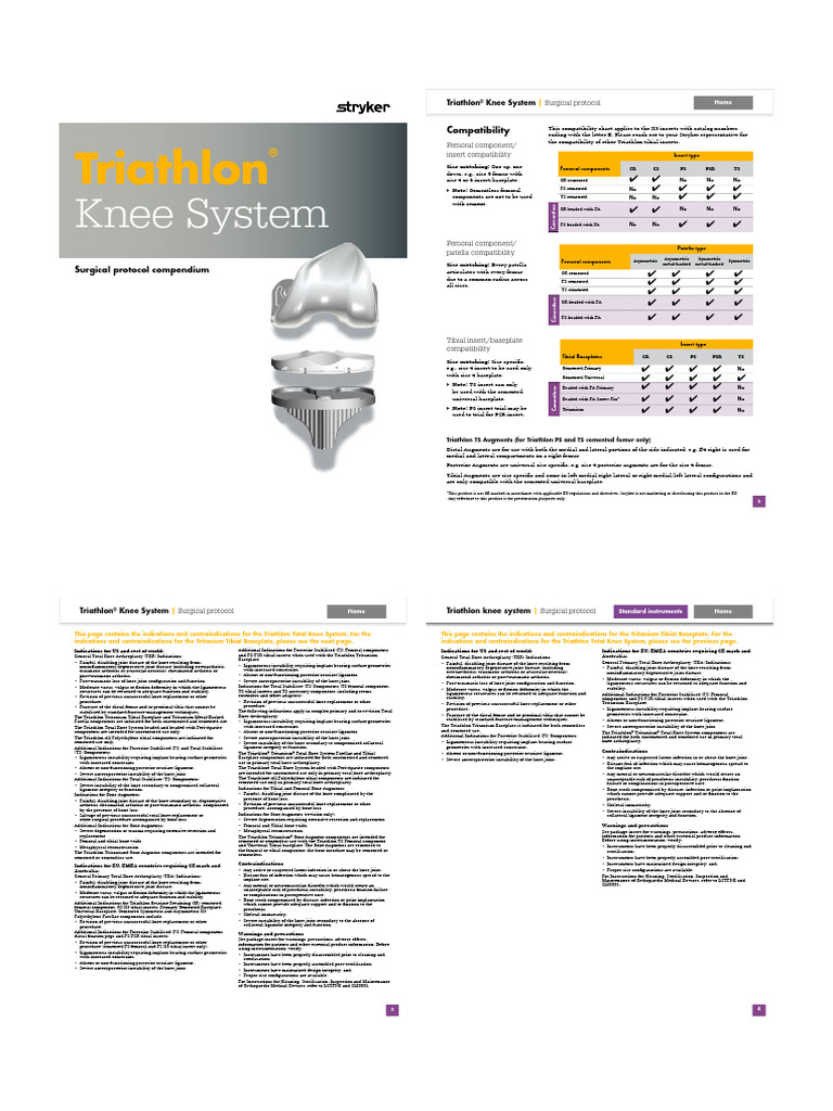 Triathlon Knee System Surgical Protocol | PDF | Knee | Osteoarthritis