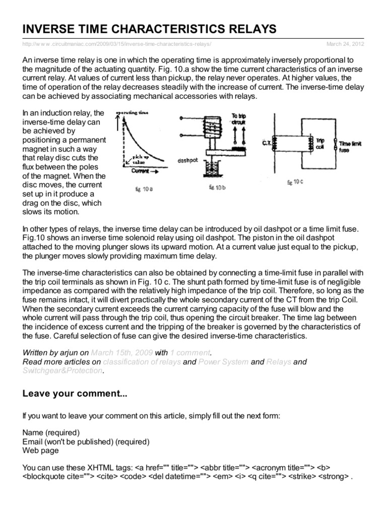 Circuitmaniac.com-Inverse Time Characteristics Relays | Relay | Fuse ...