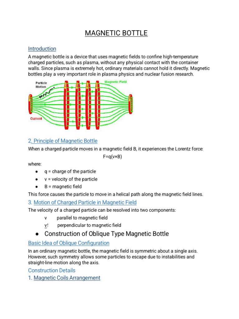Understanding Magnetic Bottles in Plasma Physics | PDF | Magnetic Field ...