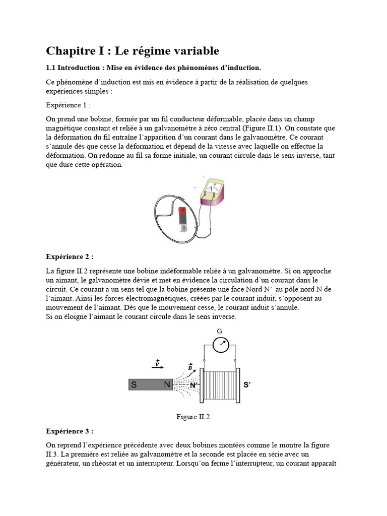 Induction électromagnétique et régimes variables | PDF | Équations de ...