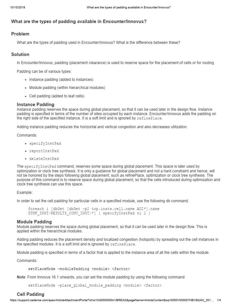 Types of Padding in Encounter/Innovus | PDF | Computer Engineering