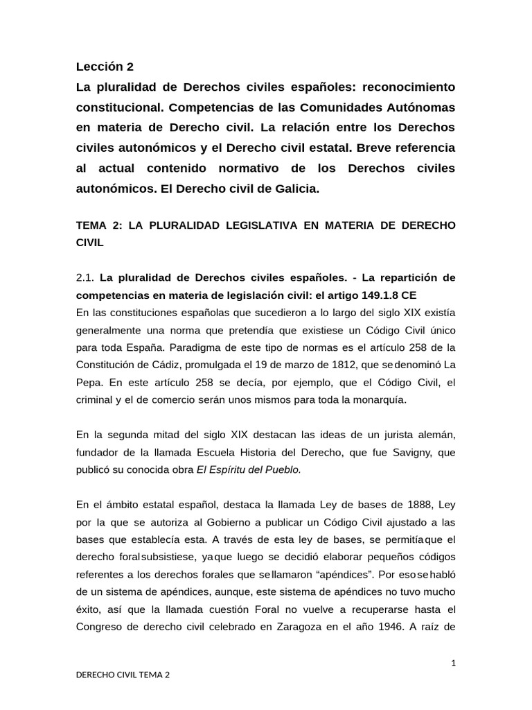 Derechos Civiles en España y Galicia | PDF | Derecho Civil (Common Law ...