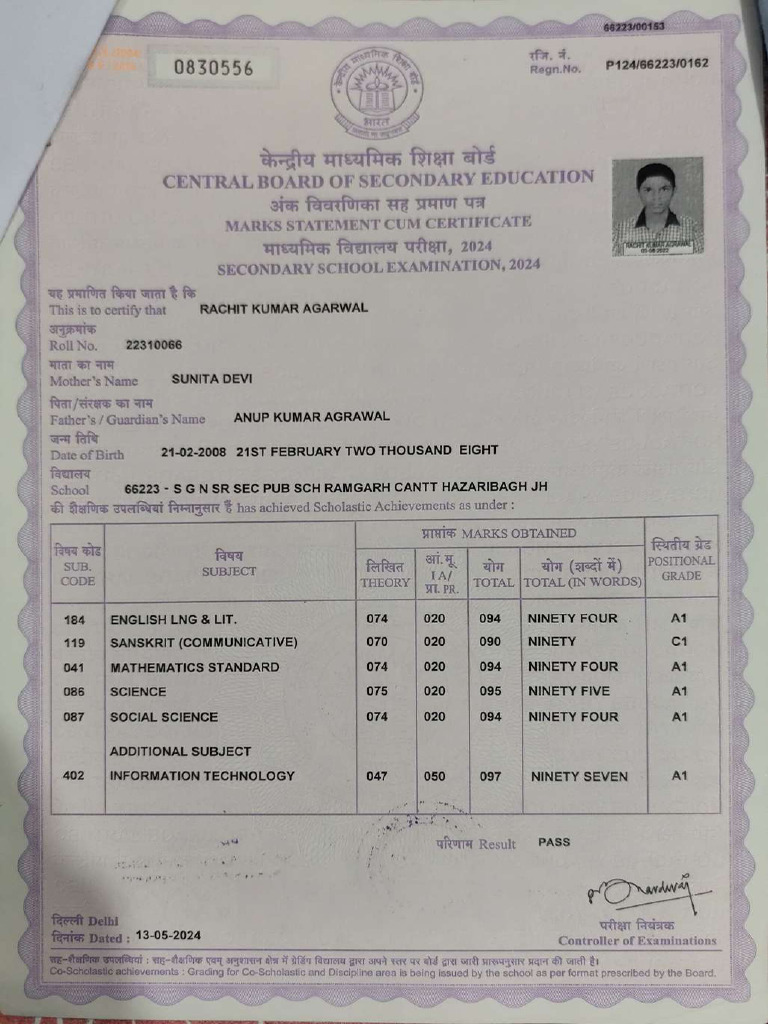 Marksheet Compressed Compressed | PDF | Secondary Education | Schools