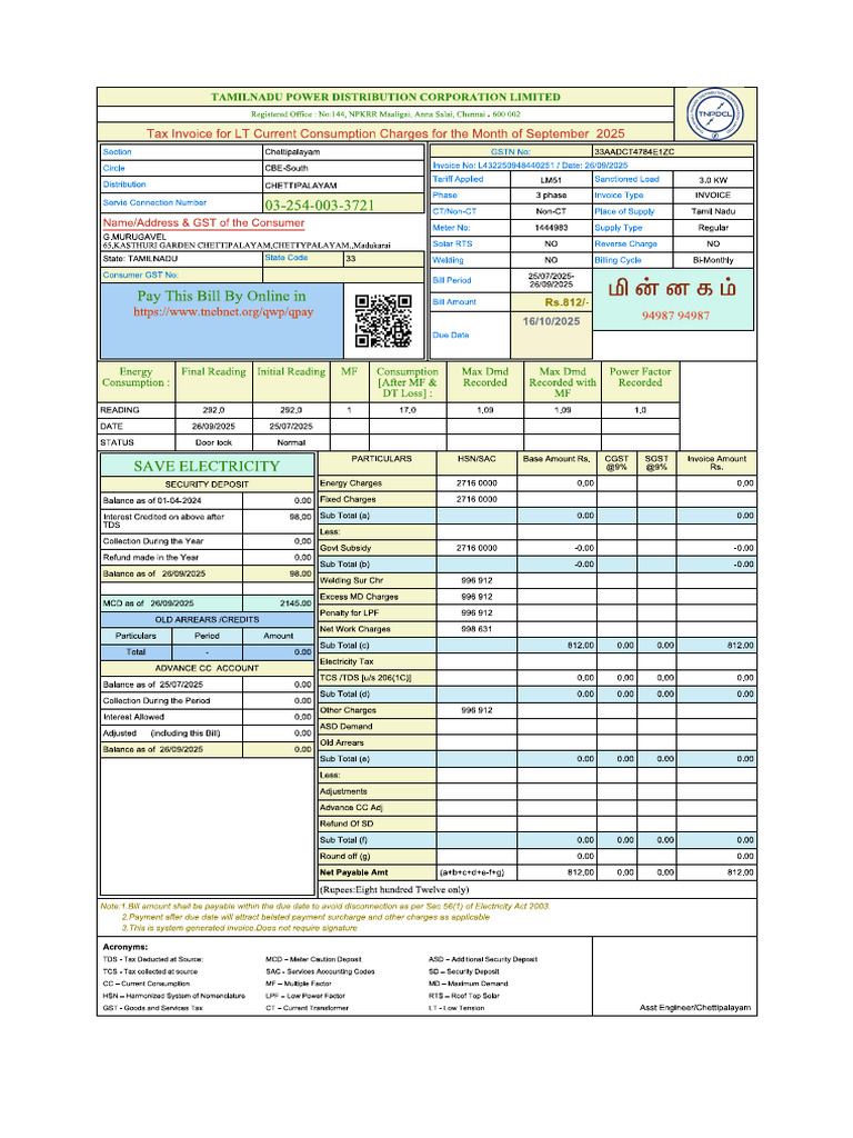TNEB Invoice | PDF
