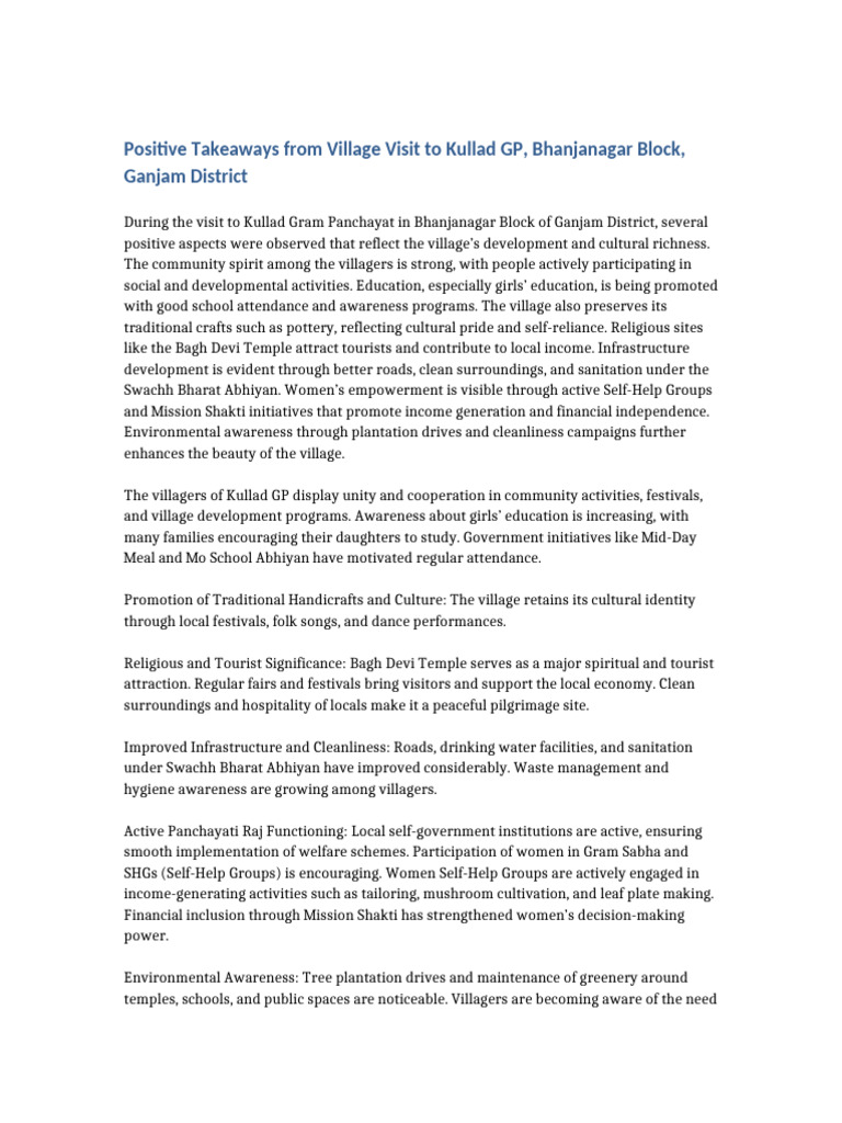Positive Takeaways Kullad GP With Images | PDF