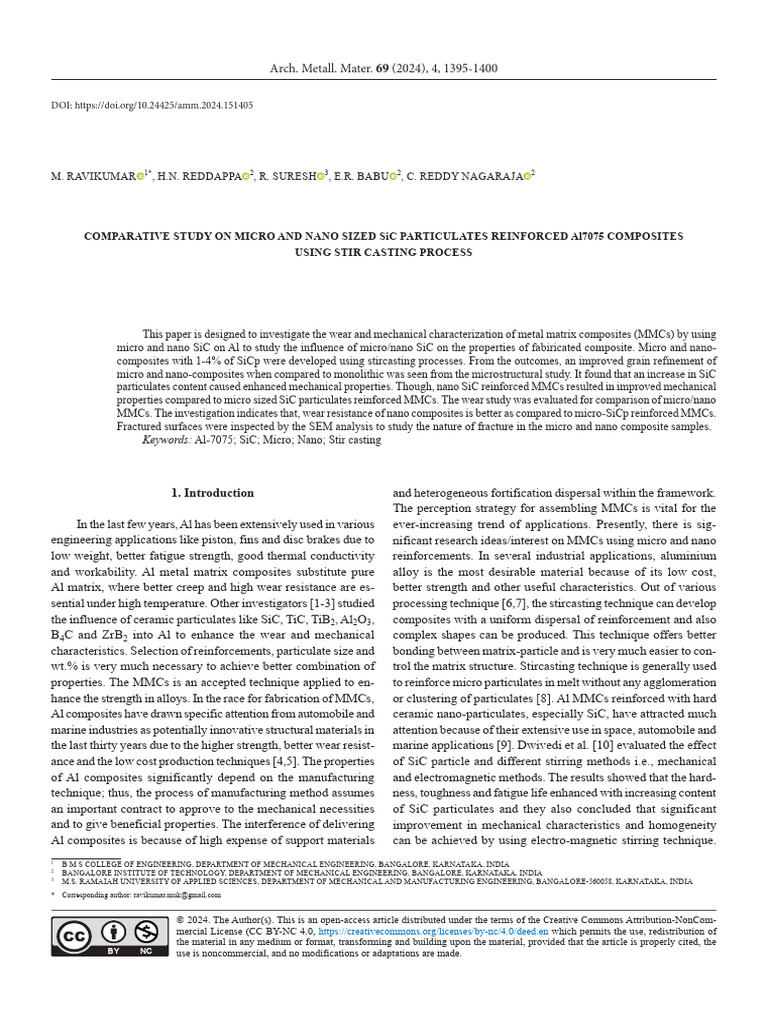 Comparative Study On Micro and Nano Sized SiC Particulates Reinforced ...