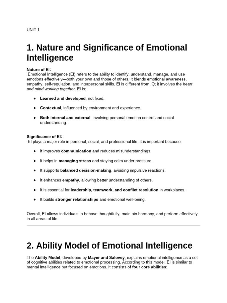 Understanding Emotional Intelligence Models | PDF