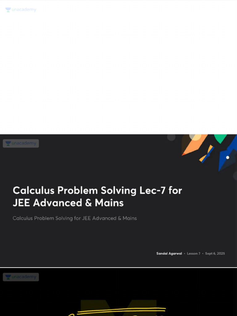Calculus Problem Solving Lec7 For JEE Advanced Mains With Anno | PDF