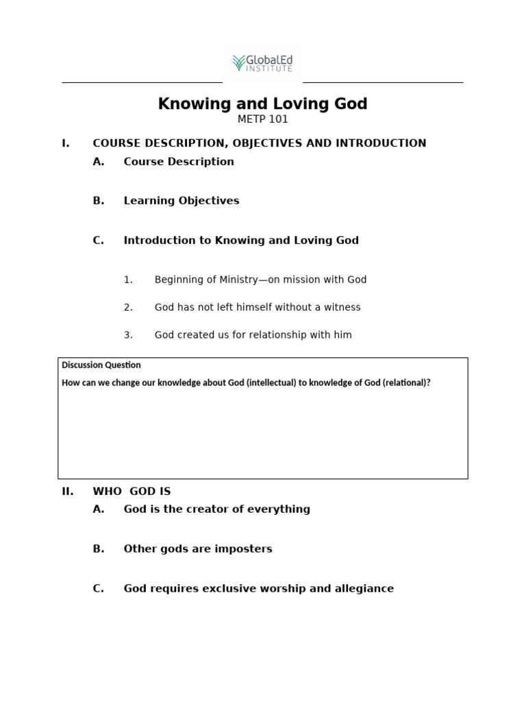 Understanding God: A Course Overview | PDF | Acts Of The Apostles ...