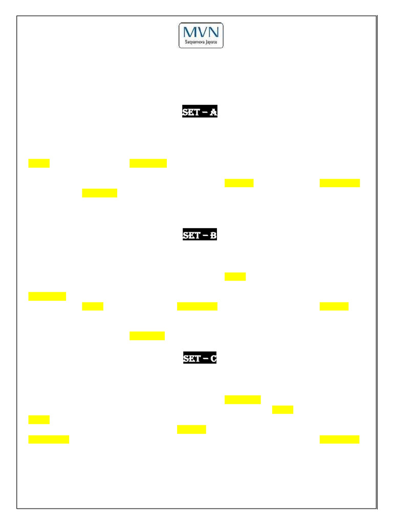 Answer Key Xi Jee Main-4_set-A, b,C_dt.15.12.25 | PDF | Chess Theory ...