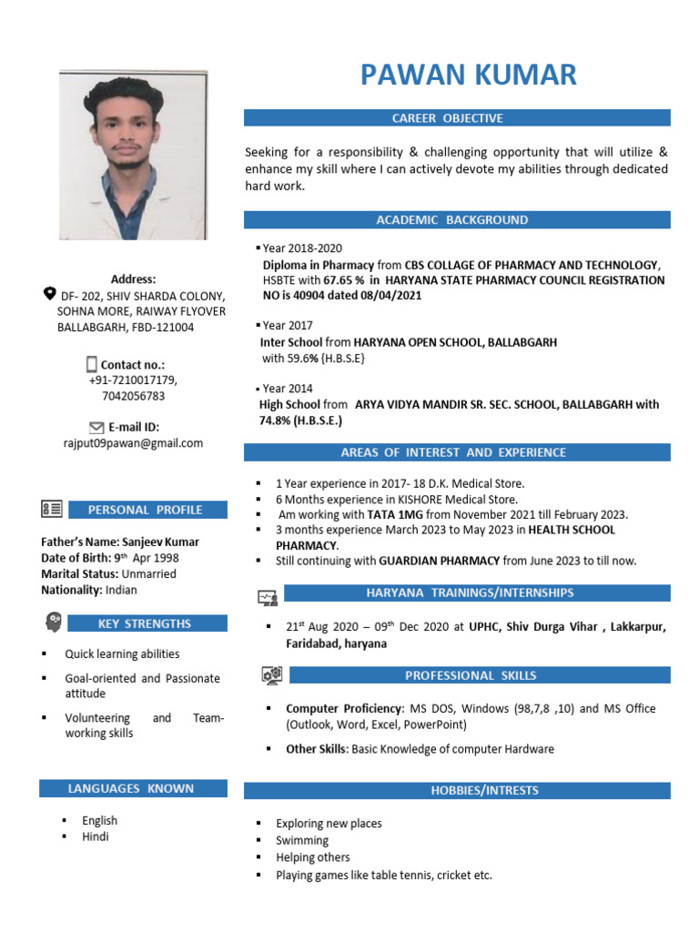 PAWAN CV NEW-1 | PDF | Computing