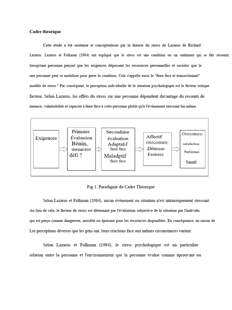 Théorie du stress de Lazarus et Folkman | PDF | Stress (Biologie ...