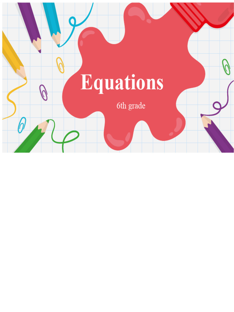 Power Point Study of Equations 6th | PDF | Equations | Applied Mathematics