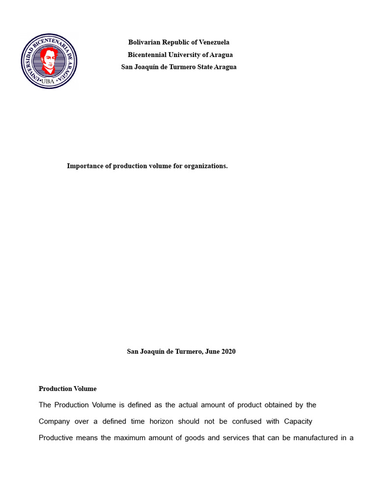 Report 2 Production volume | PDF | Economies | Economics
