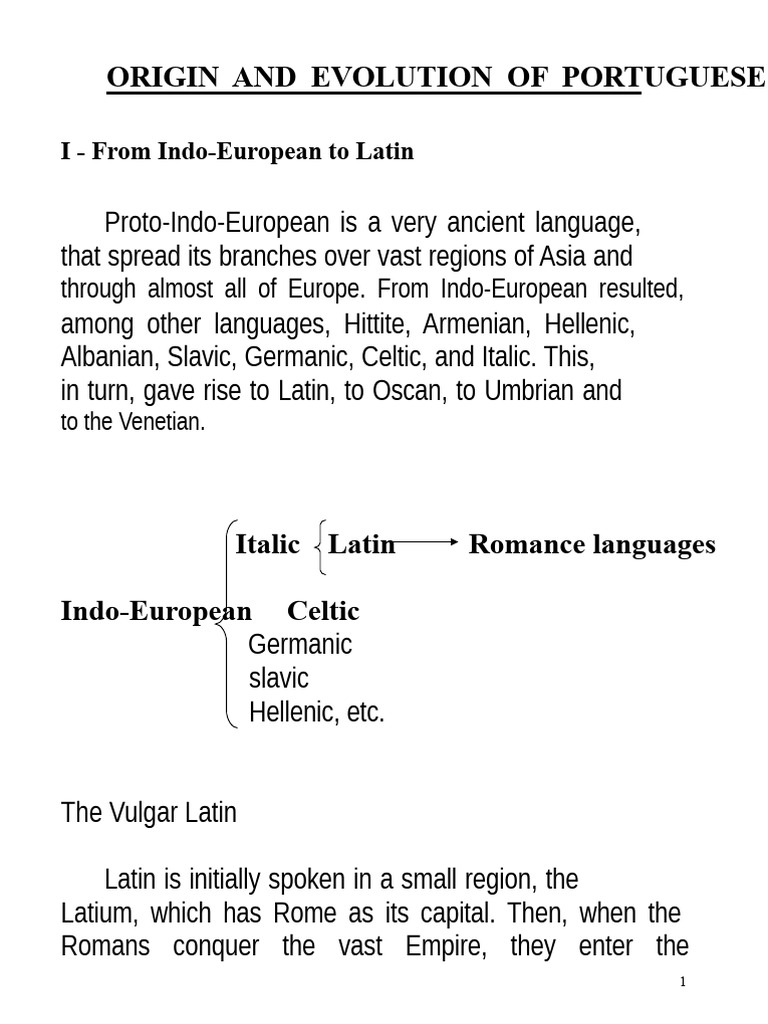 Evolution of Portuguese Language Roots | PDF | Latin | Portuguese Language