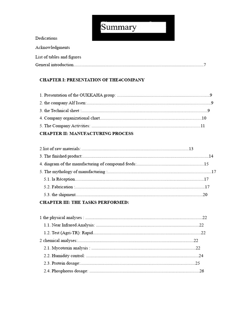 Internship Report ALF ISSEN | PDF | Foods