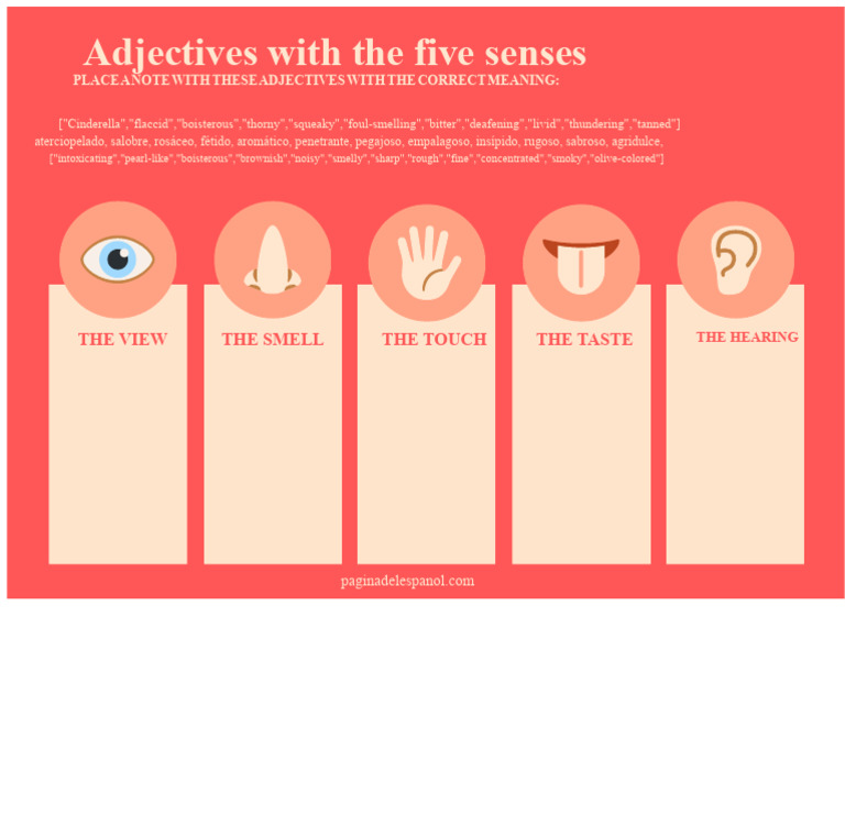 Adjectives With The Five Senses | PDF