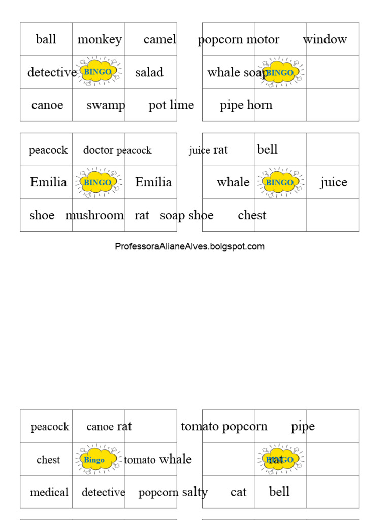 Bingo Simple Syllables - Cursive Letter | PDF