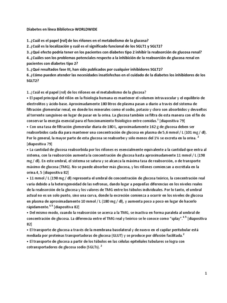 WW - BMS - Kidney FAQ - Spanish PDF | PDF | Diabetes mellitus | Mutación