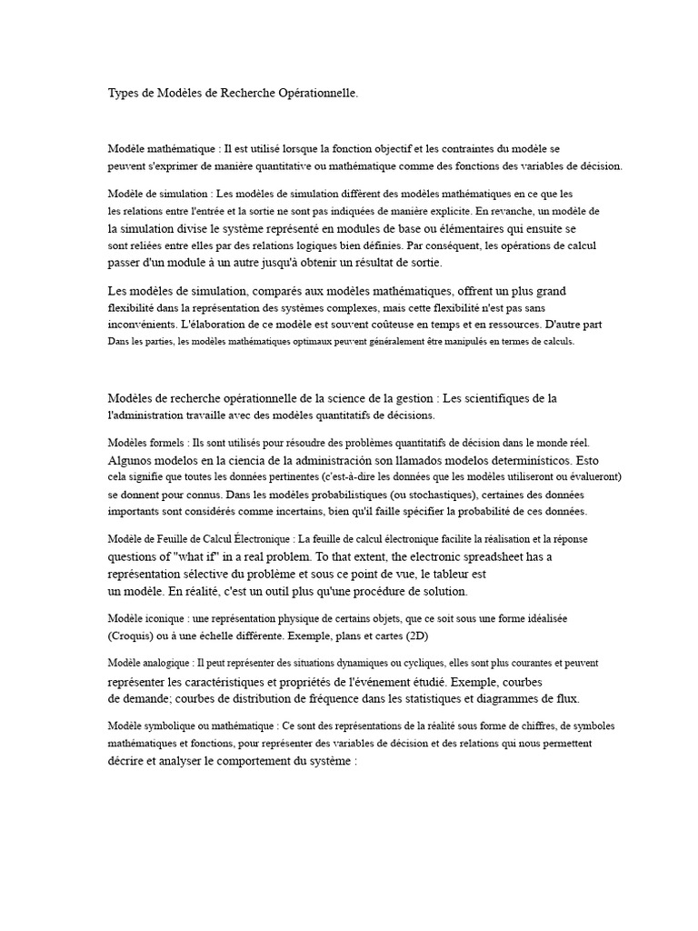 Modèles de Recherche Opérationnelle | PDF | Mathématiques | Recherche ...