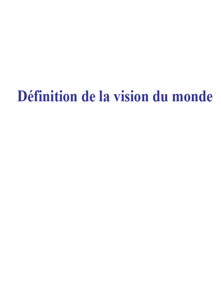 Comprendre la vision du monde | PDF | la perception | Épistémologie