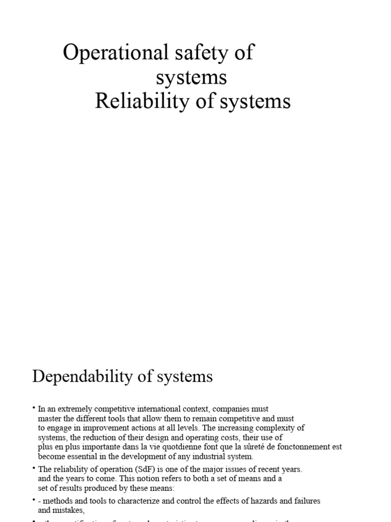 Operational Safety of Systems 1 | PDF | Reliability Engineering ...