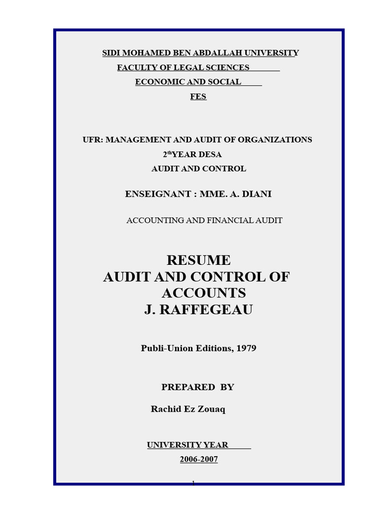 Overview of Auditing Principles and Practices | PDF | Audit | Internal ...
