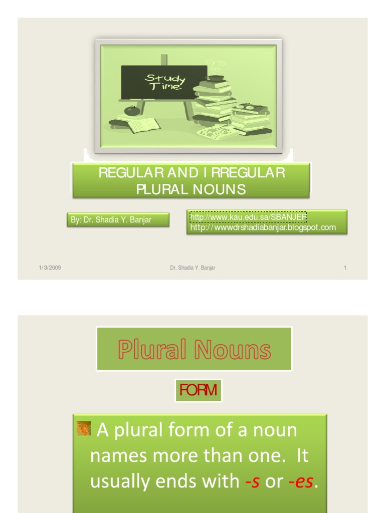 Regular and Irregular Plural Nouns | PDF | Plural | Syntactic Relationships