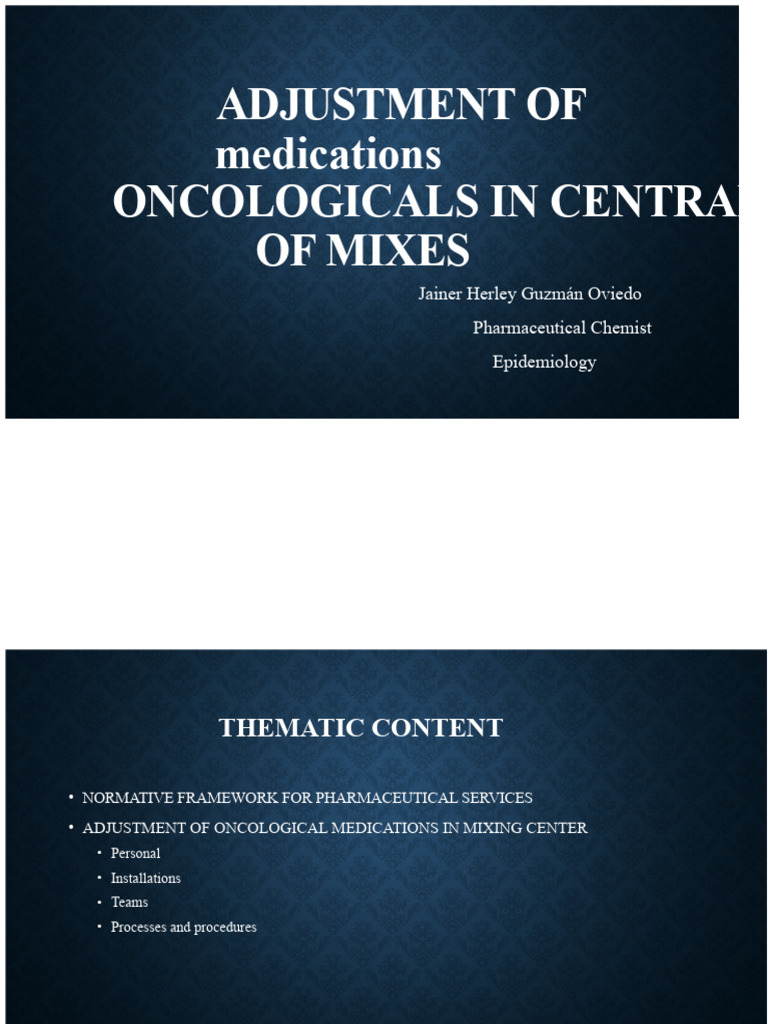 Oncological Mixing Center | PDF | Pharmacy | Calibration