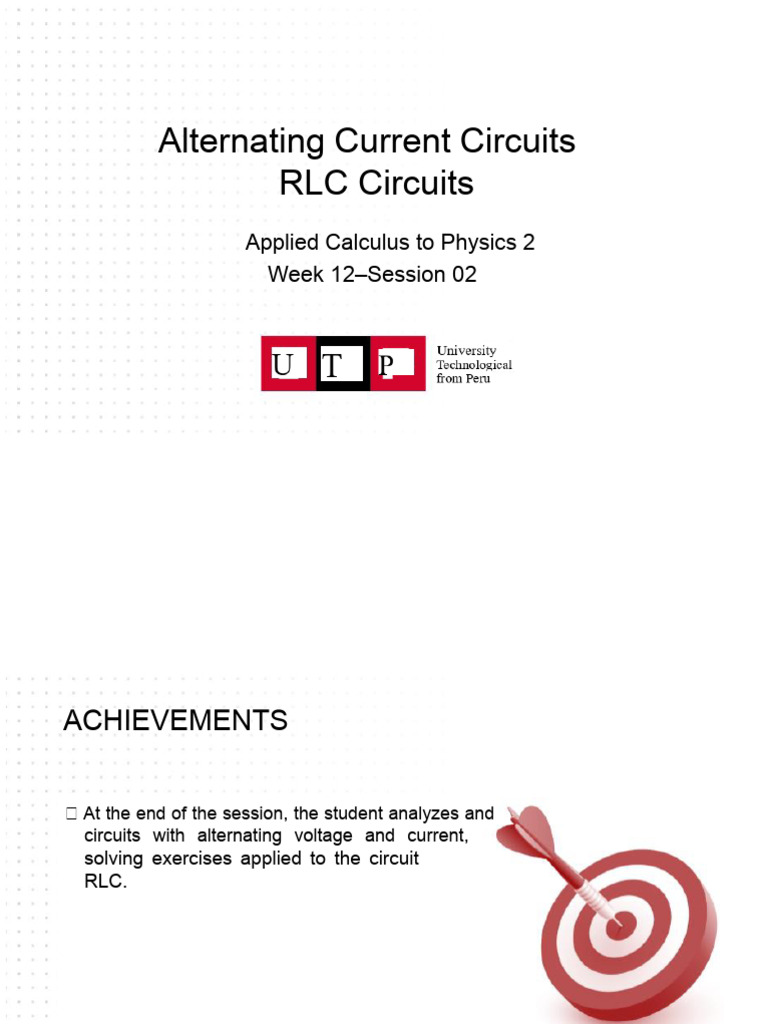 UTP - Applied Calculus Course in Physics 2 - Alternating Current | PDF ...