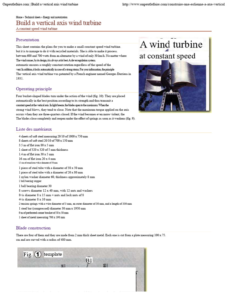 Build a Vertical Axis Wind Turbine Guide | PDF | Wind Turbine | Wound