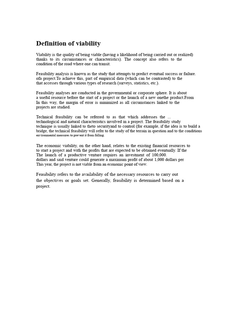 Understanding Project Viability and Feasibility | PDF