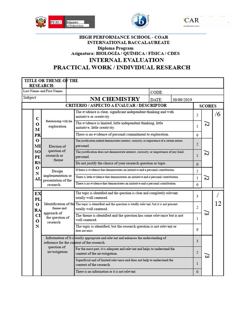 Internal Evaluation Rubric | PDF | Methodology | Data